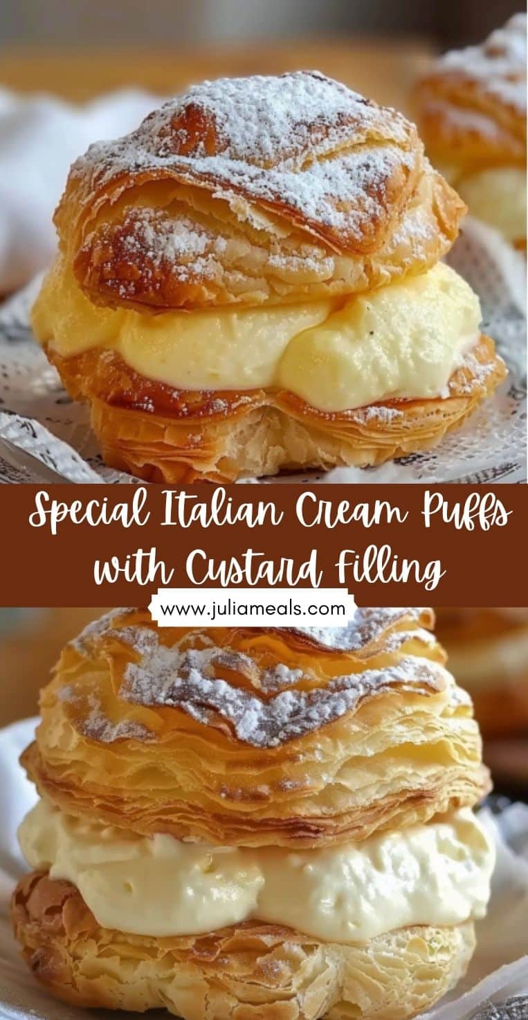 Special Italian Cream Puffs with Custard Filling - Julia Meals