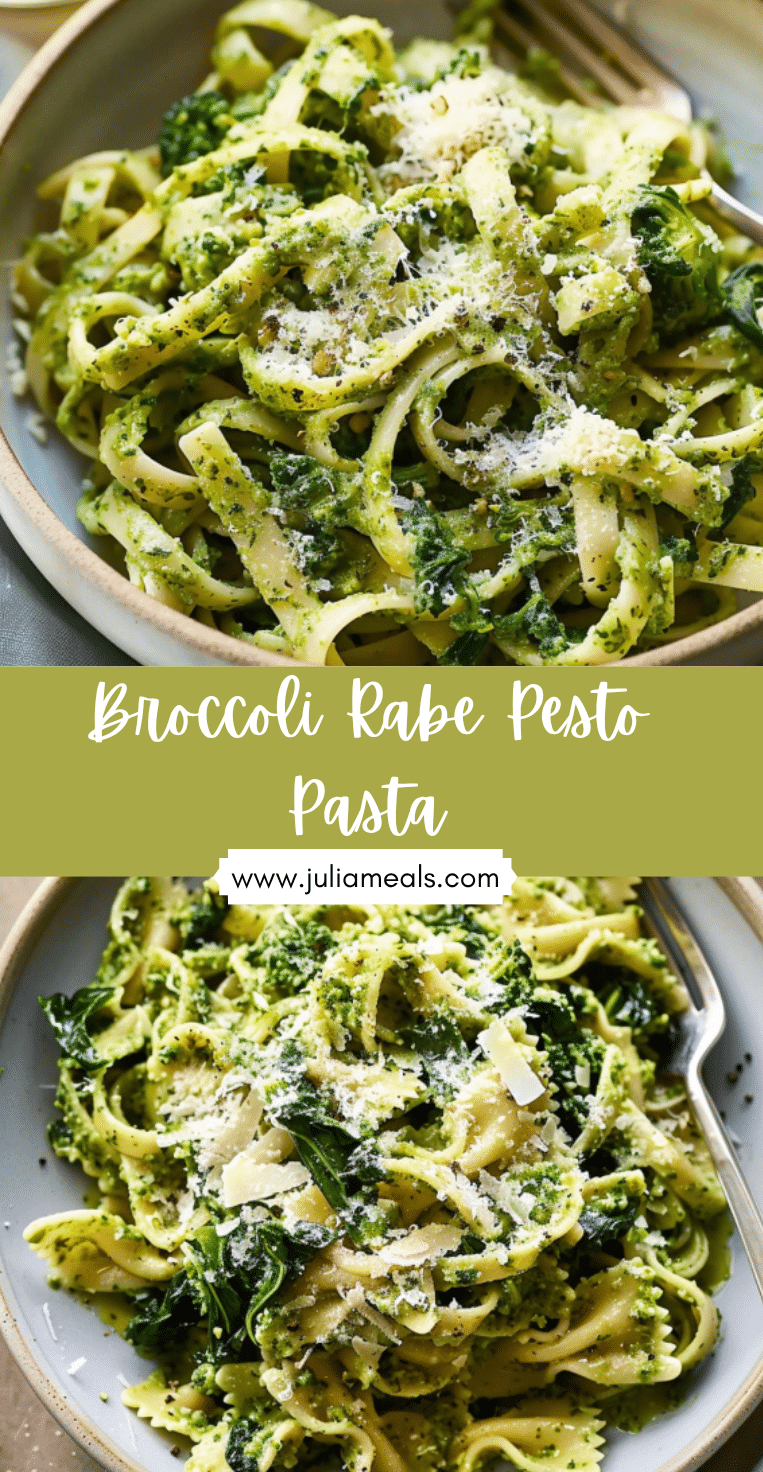 Broccoli Rabe Pesto Pasta - Julia Meals