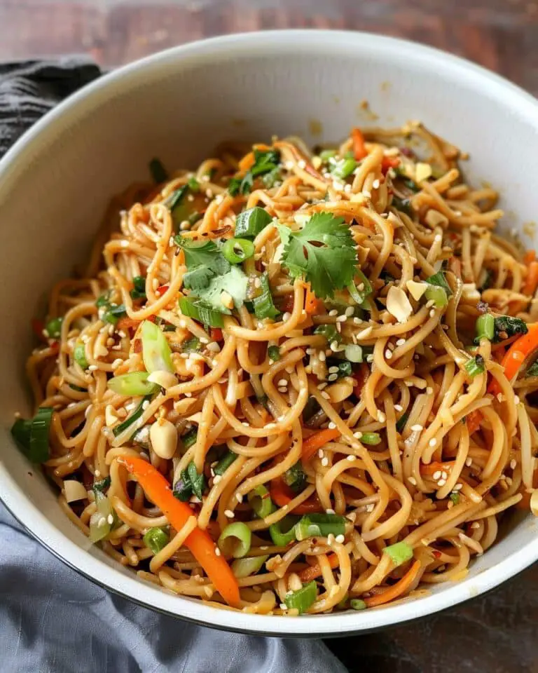 Stir Fried Peanut Sauce Noodles - Julia Meals