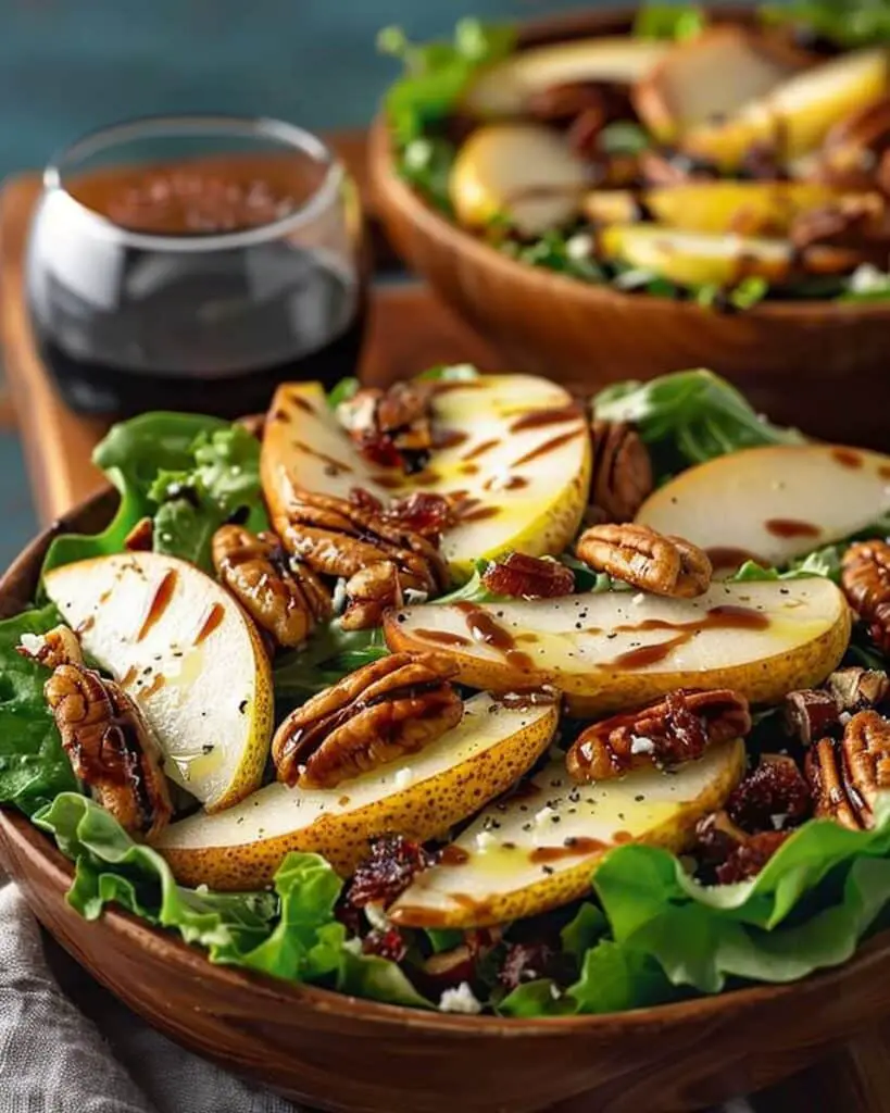 Pear And Candied Pecan Salad With Balsamic Vinaigrette Julia Meals