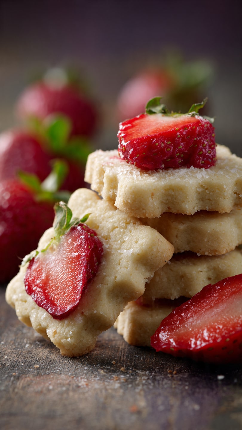 Sweet Shortbread Cookies With Fresh Strawberry Flavor - Julia Meals
